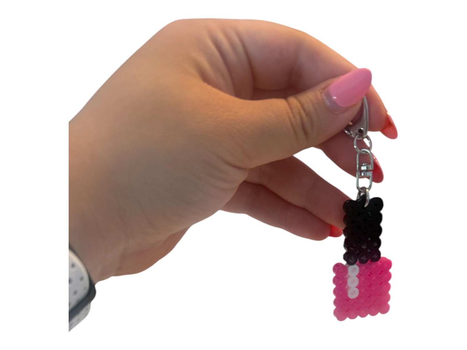 Nail Polish Perler Bead Keychain – Pixel Art Beauty Accessory - Etsy