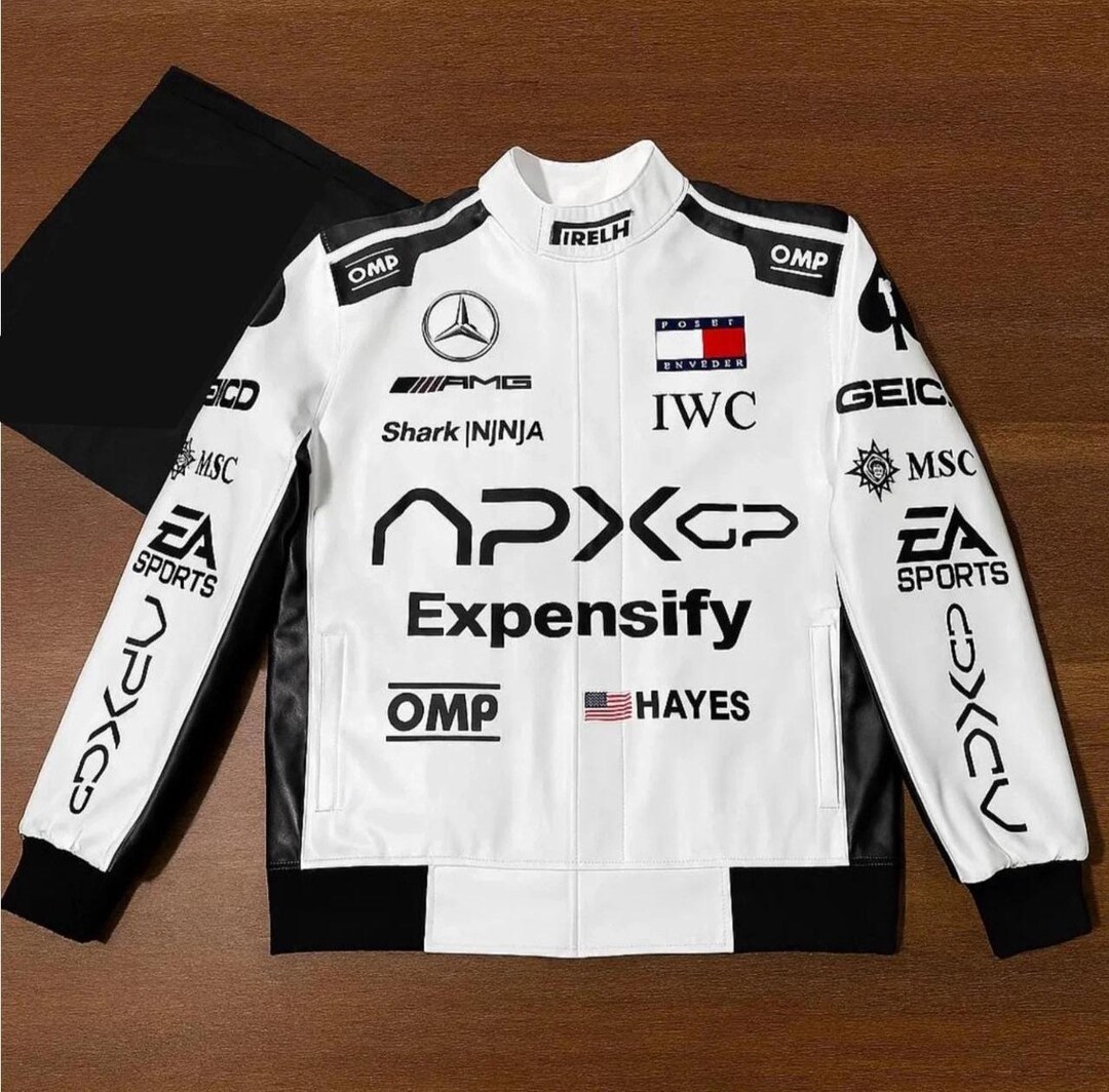 Brad Pitt F1 White Jacket APXGP F1 Inspired Expensify Mercedes ...