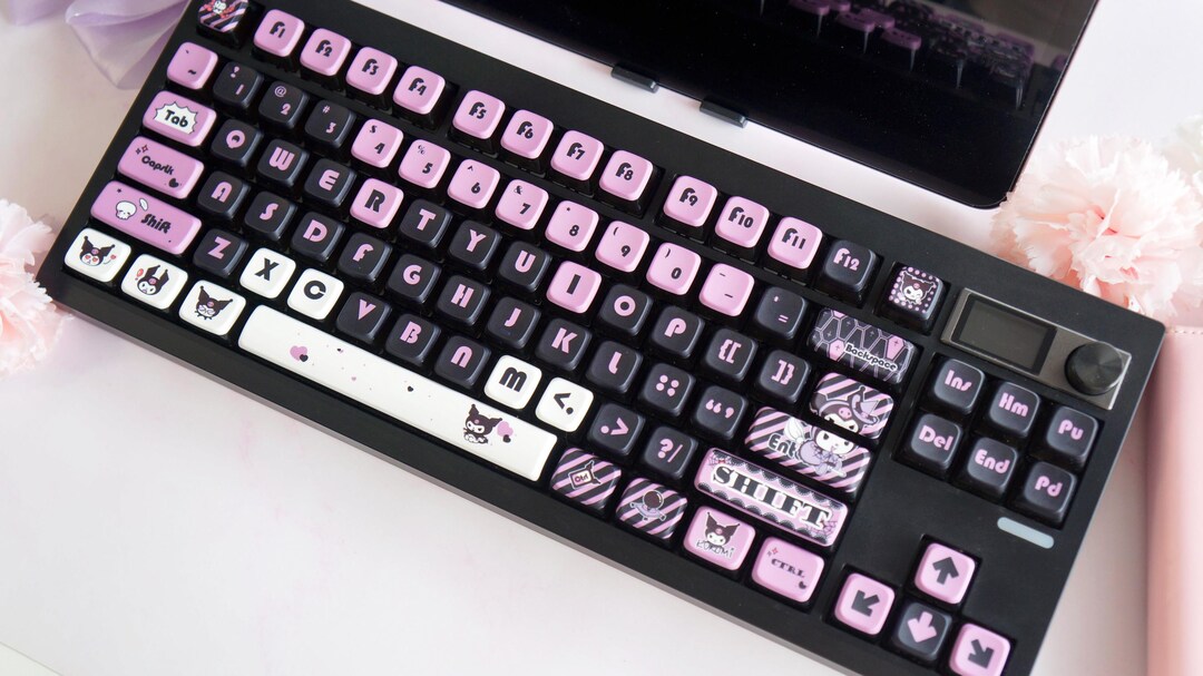 Kuromi Pudding Keycap Set – 122 Keys PBT OEM Profile, Dark Cute ...