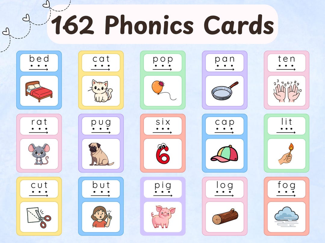 CVC Printable Cards | Kindergarten Phonics Flashcards | Short Vowel ...