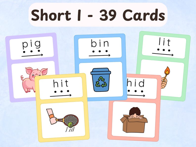 CVC Printable Cards | Kindergarten Phonics Flashcards | Short Vowel ...