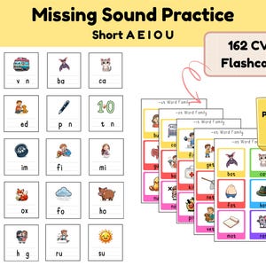 CVC Flashcards & Worksheets | Short Vowel Sounds, 162 Words (PDF) - Etsy