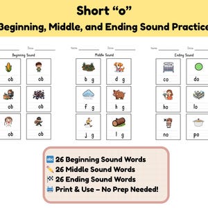 CVC Flashcards & Worksheets | Short Vowel Sounds, 162 Words (PDF) - Etsy