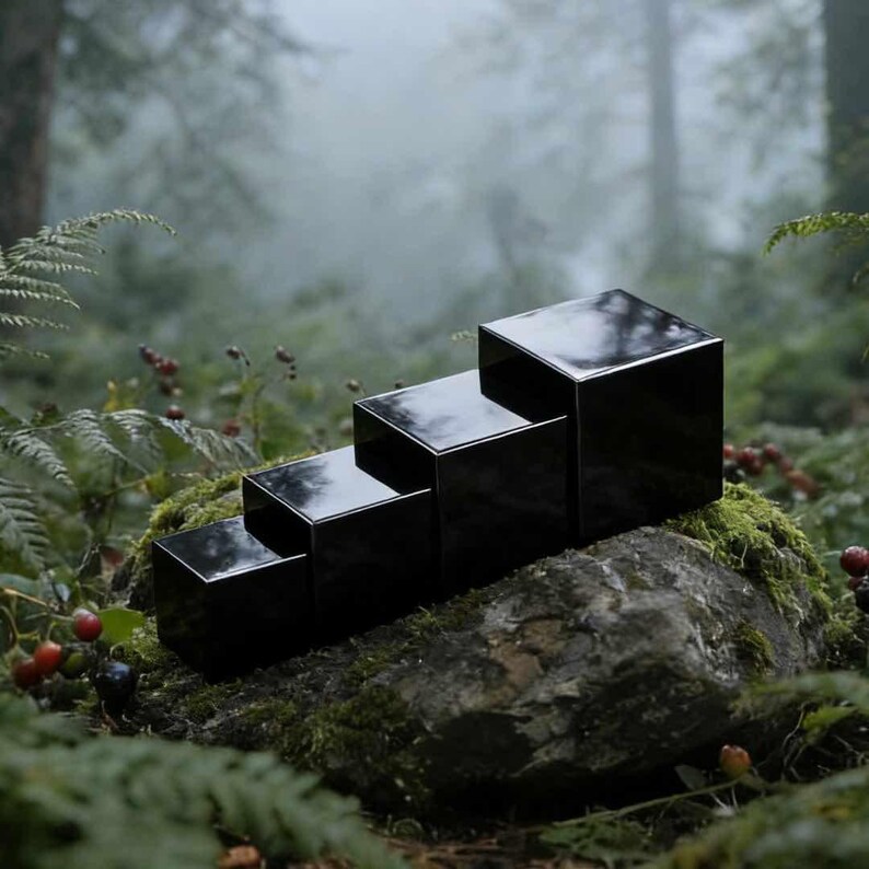 Natural Obsidian Cube Crystal | Black Obsidian Square Block Decor ...