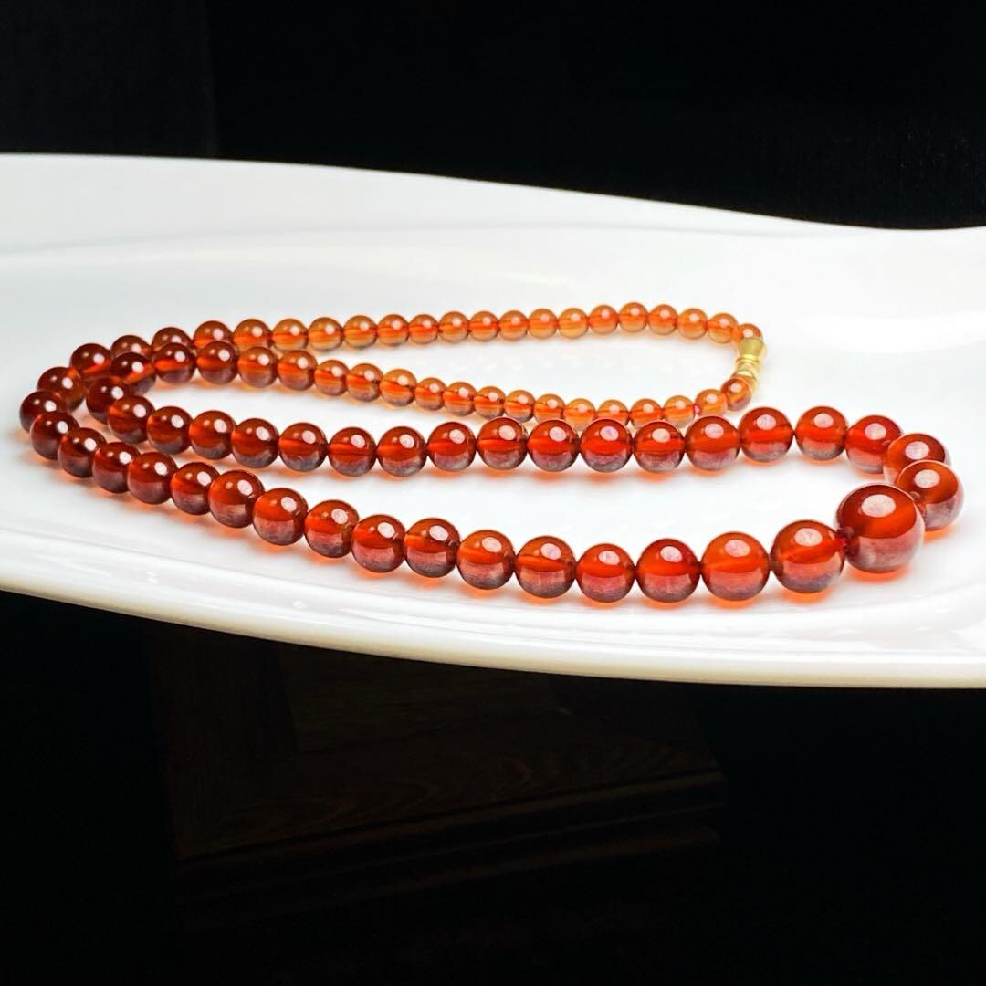 Orange Red Garnet Tower Necklace 4.3×10.1mm | Women’s Crystal ...