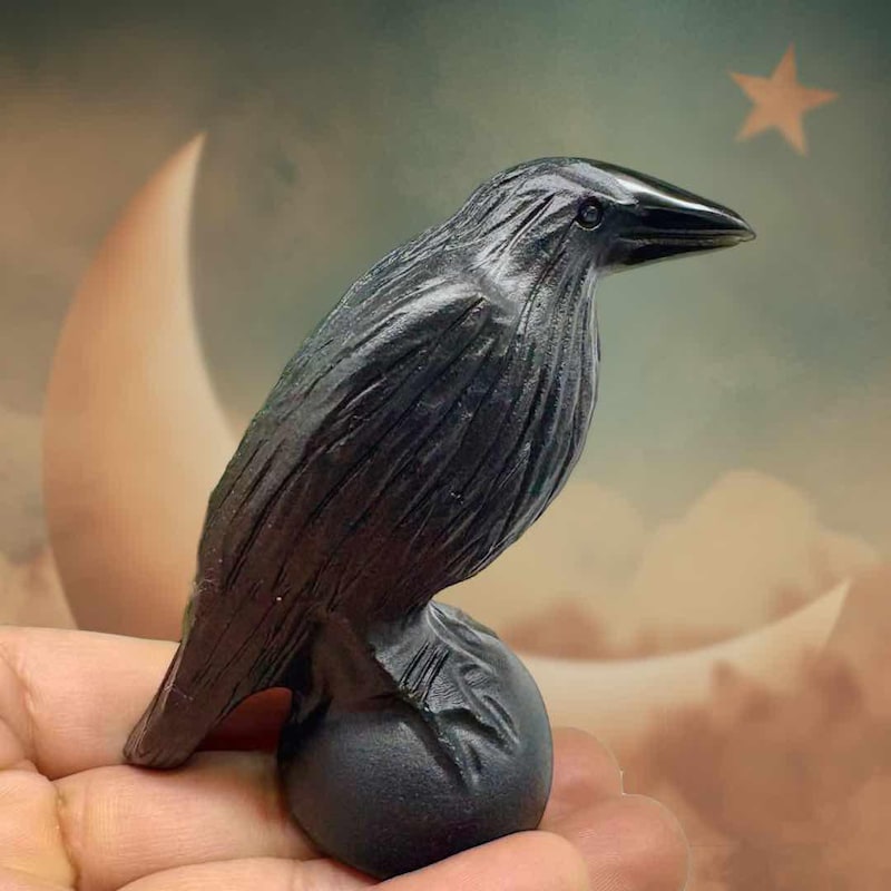Raven Carving - Etsy