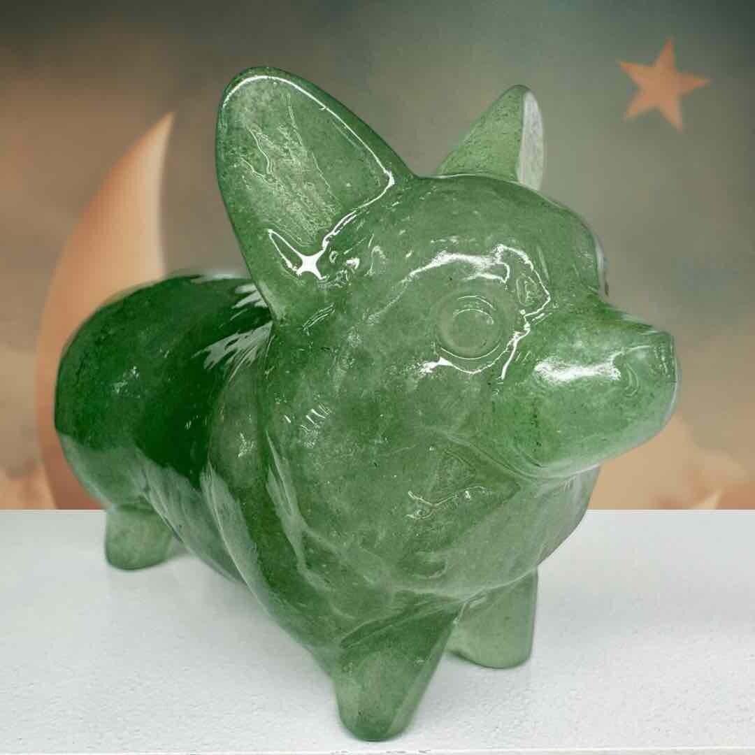 2.3‘’crystal Corgi Dog Carving | Hand Carved Stone Corgi Figurine ...