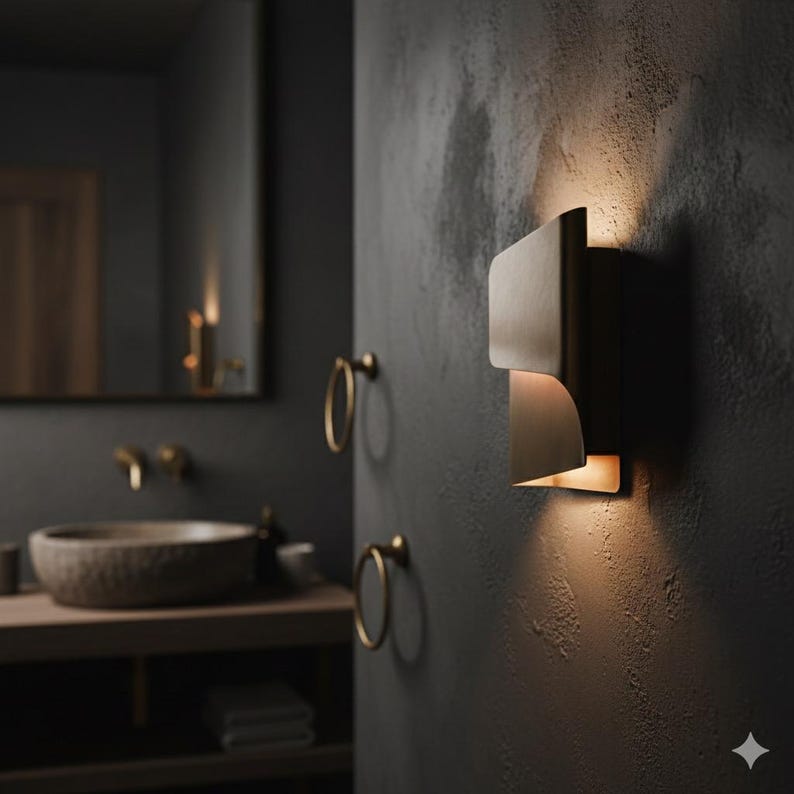 Handmade Folded Brass Wall Sconce - Modern Geometric Accent Light - Etsy