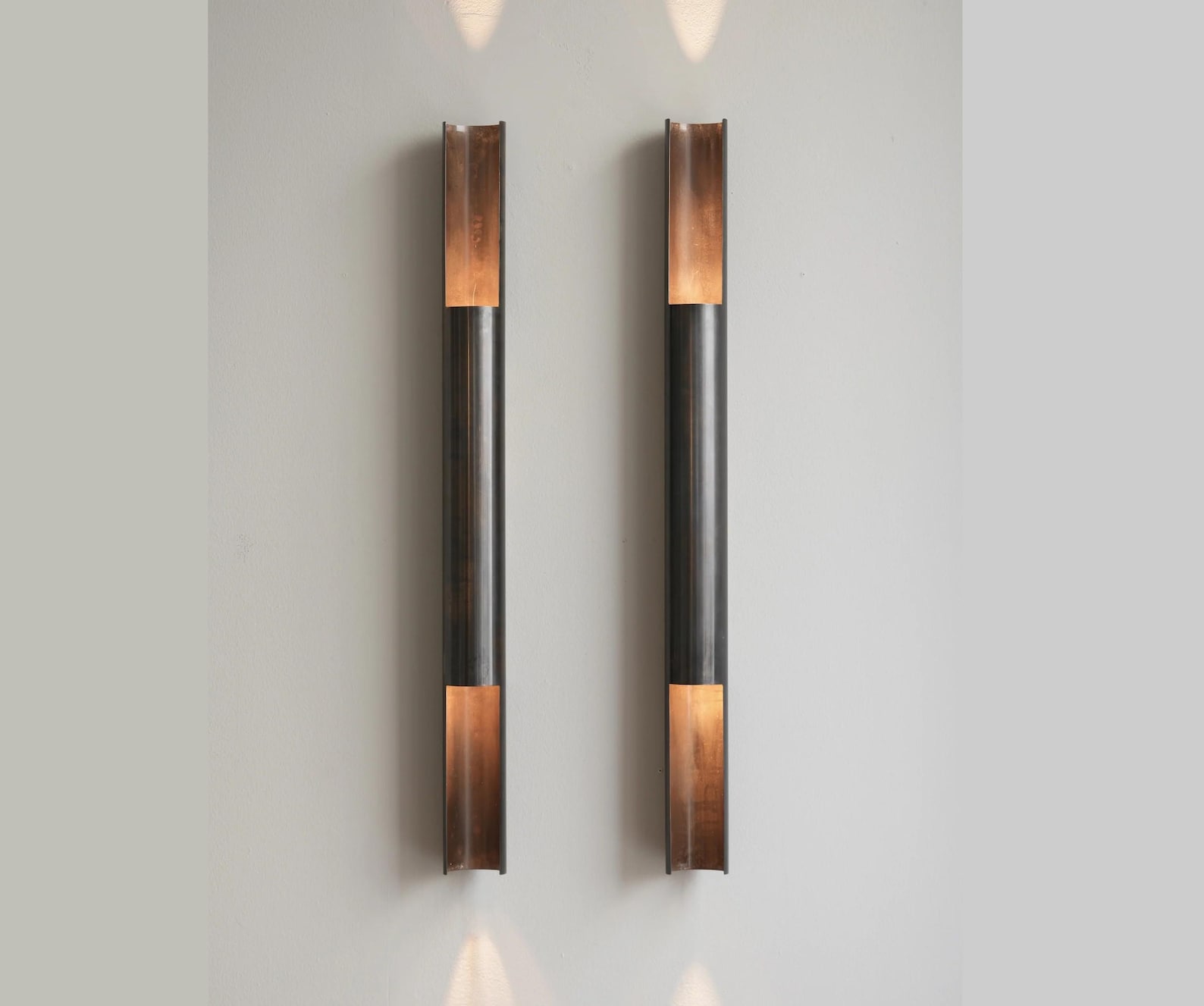 Handmade Brass Wall Sconce – Modern Vertical Tube Wall Light – up Down ...