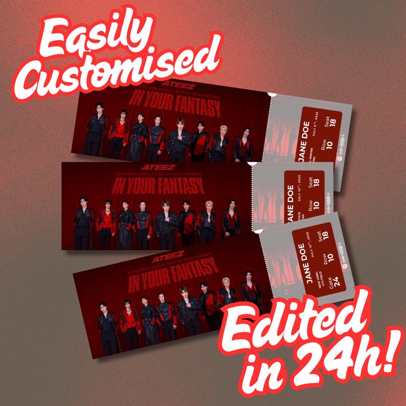 Ateez in Your Fantasy Custom Printable Concert Ticket, Concert Ticket ...