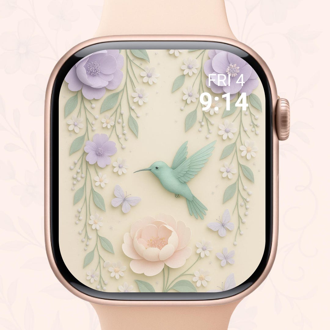 Whispering Mint Flight | 3D Hummingbird Apple Watch Face - Etsy