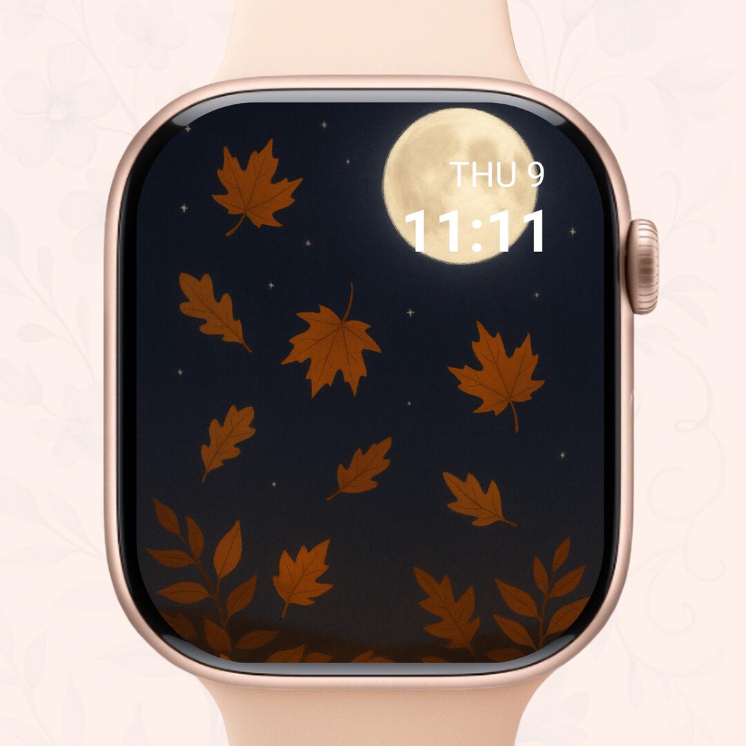 Full Moon Fall Watch Face – Celestial Autumn Apple Watch Wallpaper - Etsy