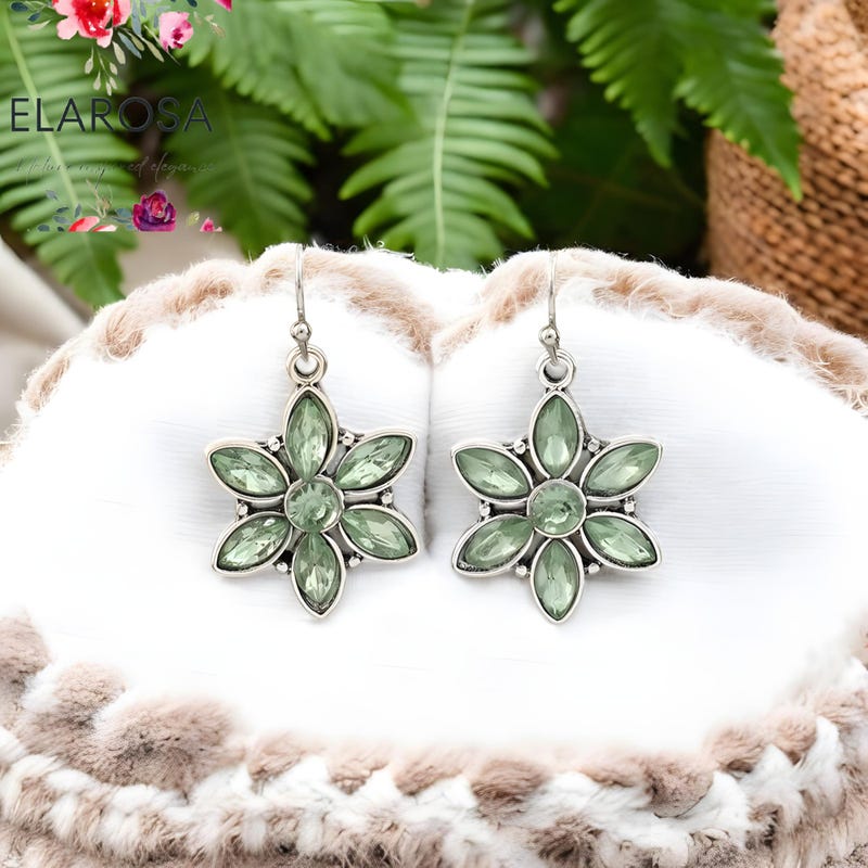 Light Green Long Earring - Etsy UK