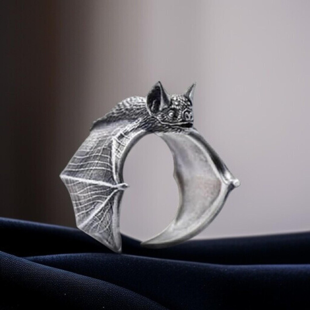 Gothic Bat Ring • Vampire Bat Wrap Ring in Silver, Gold or Black ...