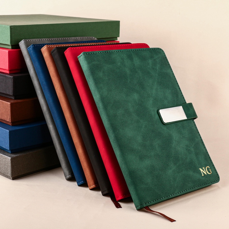 Personalized Leather A5 Notebook Set,personalized Journal Set,initial ...