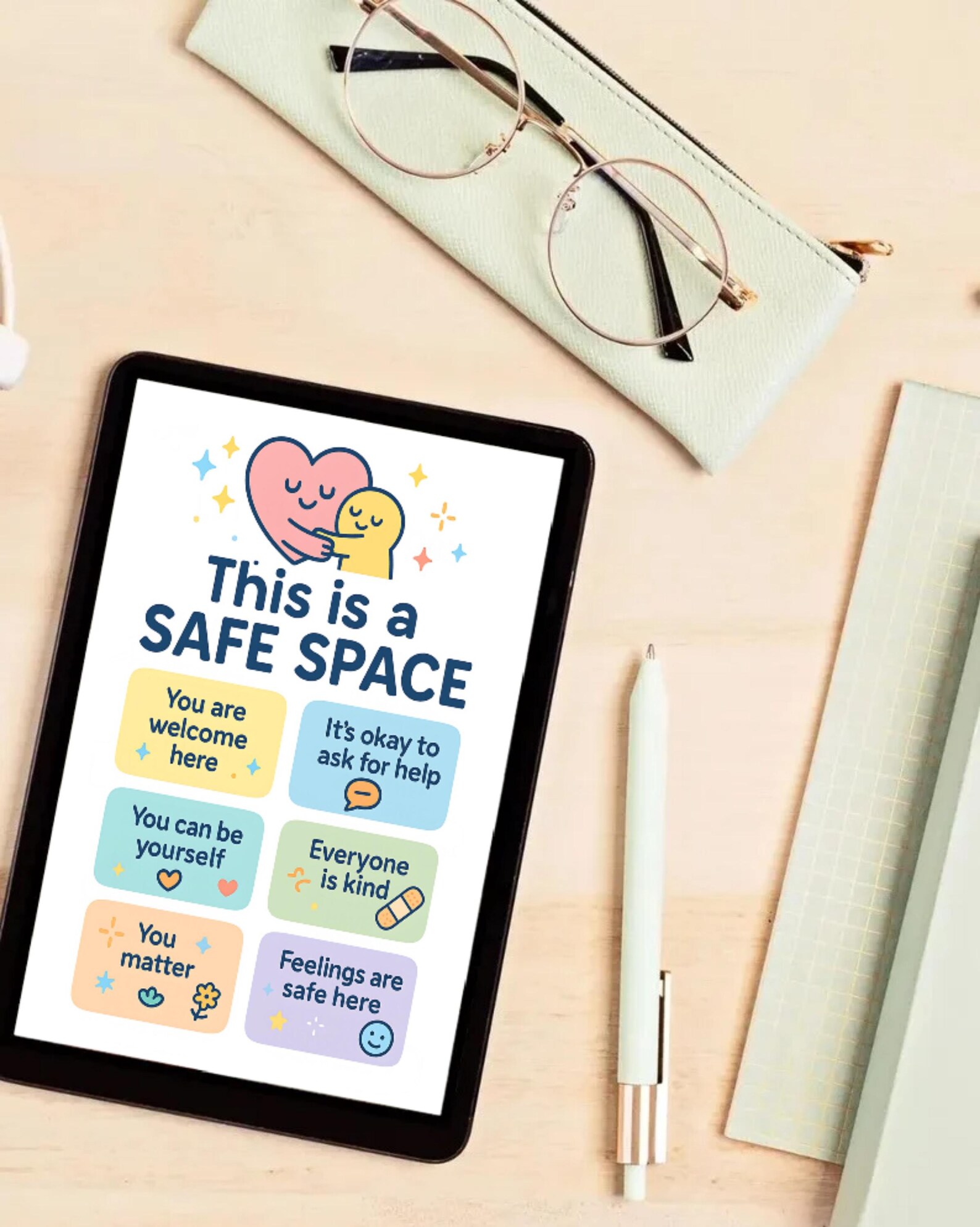 Safe Space Poster: Classroom Decor, Therapy Office Art (digital ...