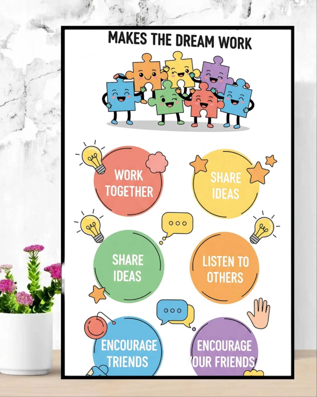 Teamwork Makes the Dream Work Poster: Classroom Decor (digital Download ...