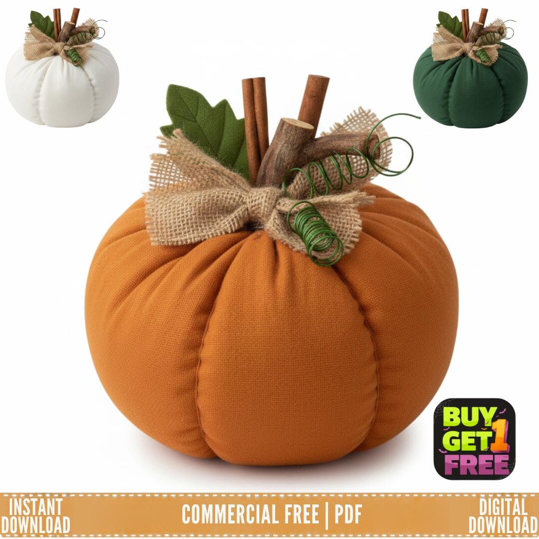Fabric Pumpkin Sewing Pattern PDF, Beginner Fall Decor Tutorial ...