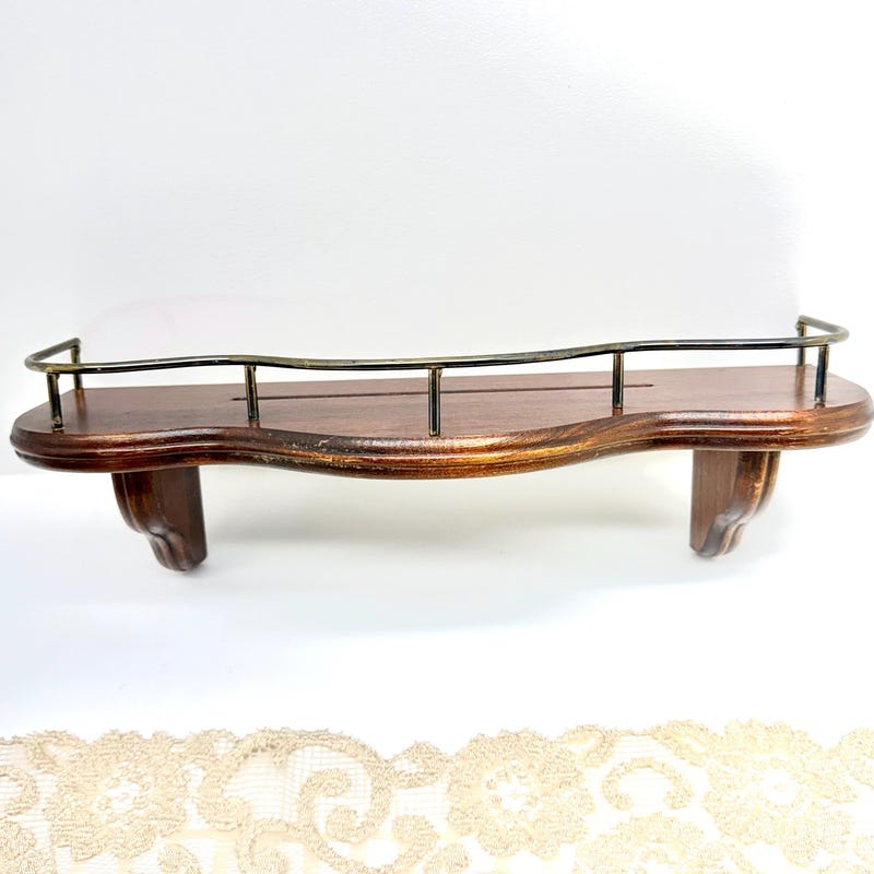 Shelves With Gold Railing - Etsy