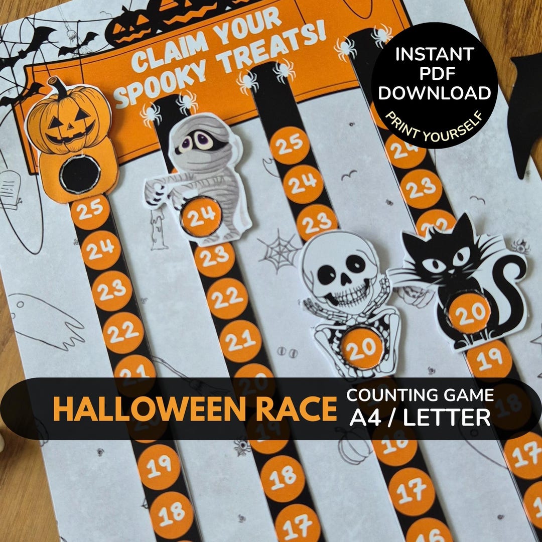 Halloween Race Game | Printable Family Activity | Taking Turns Practice ...