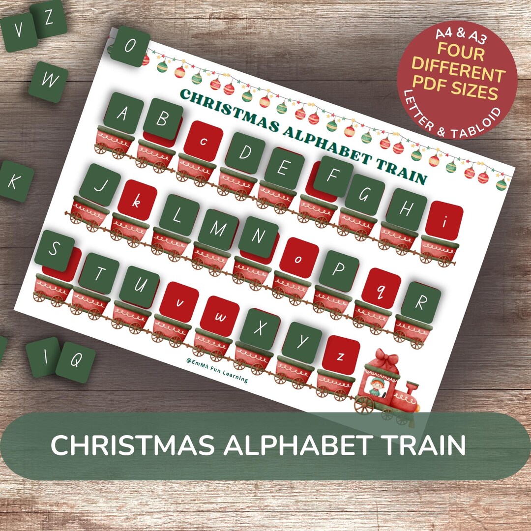 Christmas Alphabet Train Game | Letter Matching Printable (PDF) - Etsy