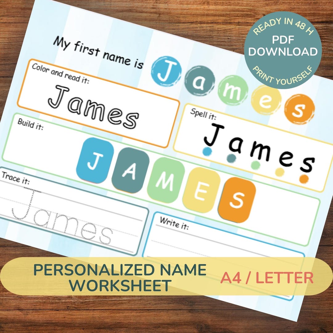 Learn My Name Worksheet | Personalized Name Tracing Printable | Custom ...