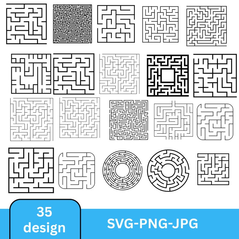 Maze SVG Bundle | Vector Cut Files for Cricut | Maze Puzzle Clipart ...