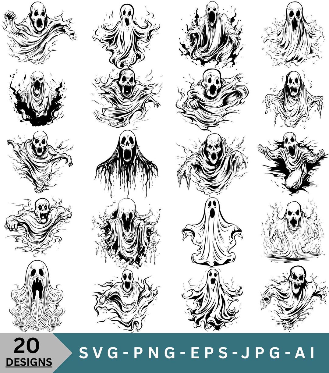 Ghostface Scream SVG Bundle: Horror Halloween Designs (instant Download ...