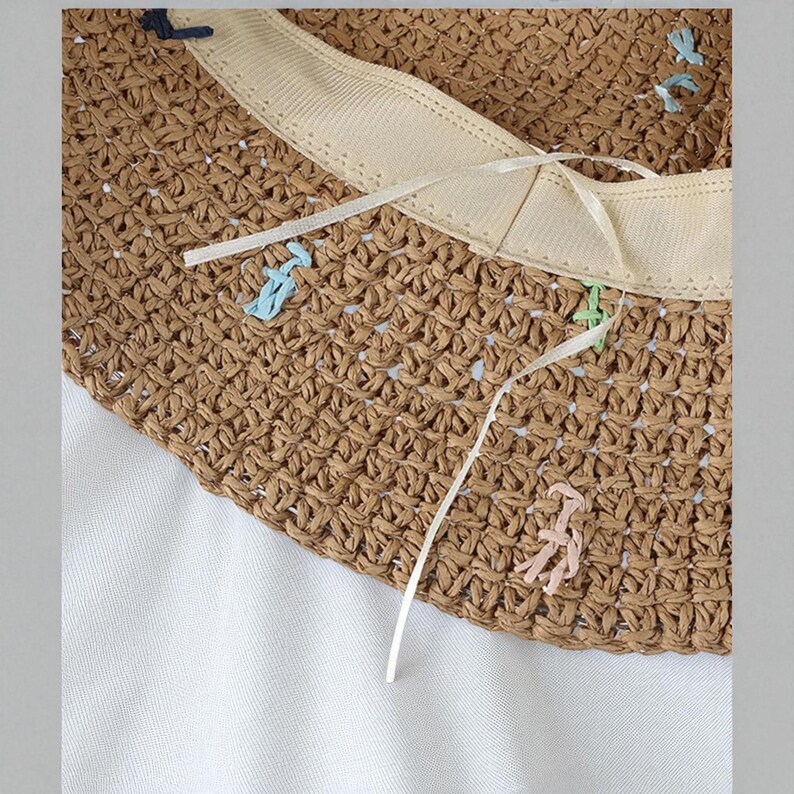 Women’s Summer Straw Bucket Hat – Colorful Crochet Panama Sun Hat ...