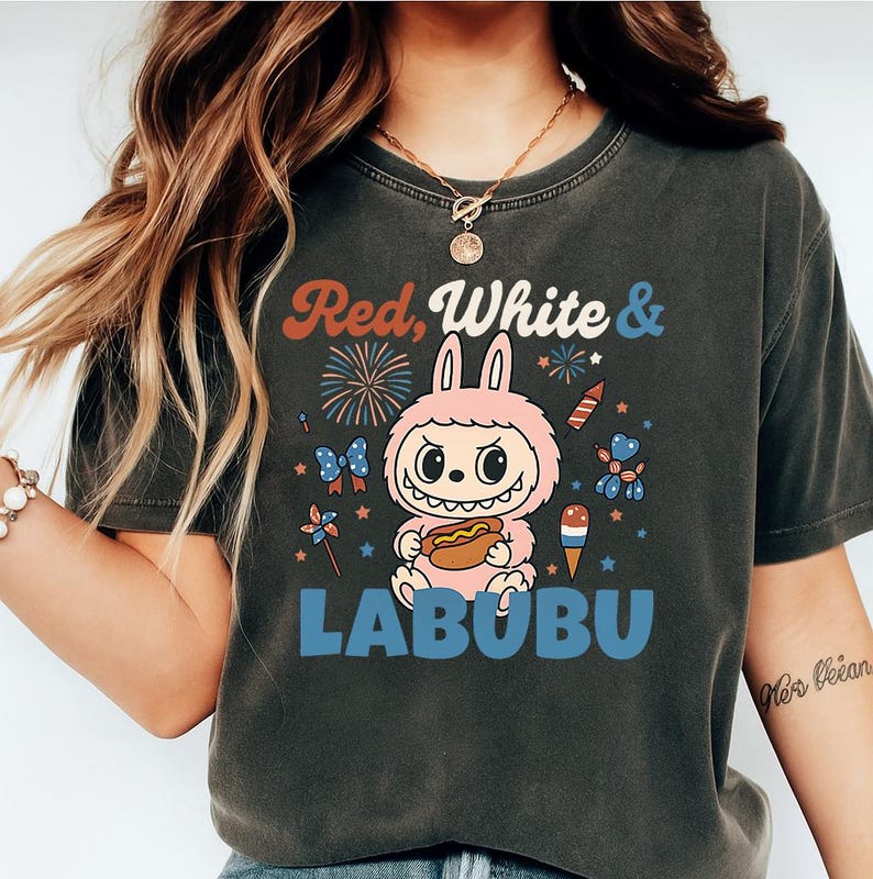 Red White and Labubu PNG, Cute Pink Labubu 4th of July Clipart ...