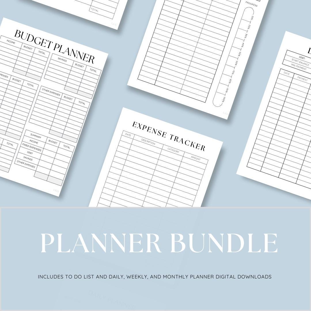 Printable Planner Bundle | Daily, Weekly, Monthly & to Do List ...