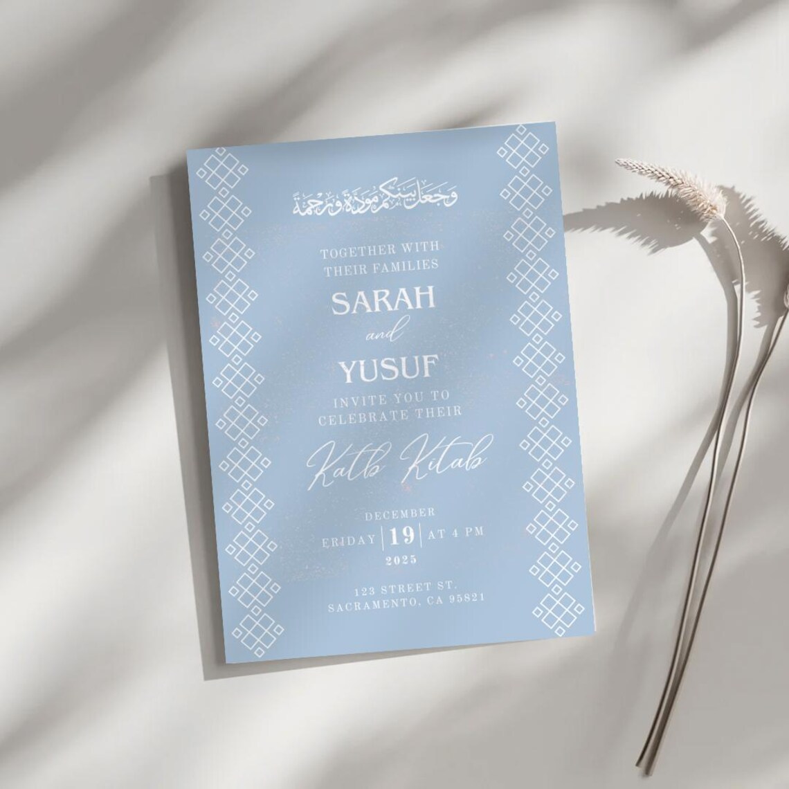 Editable Katb Kitab Invitation Template – Set of 2 Islamic Nikah ...