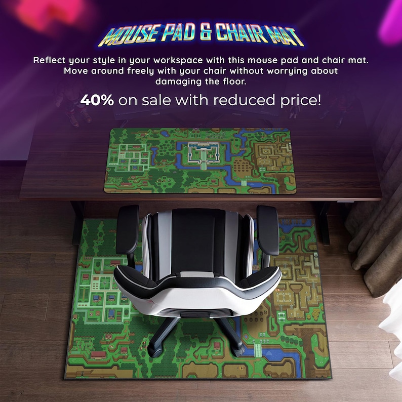 Legend of Zelda World Map Mouse Pad - Retro Overworld Gaming Mat ...