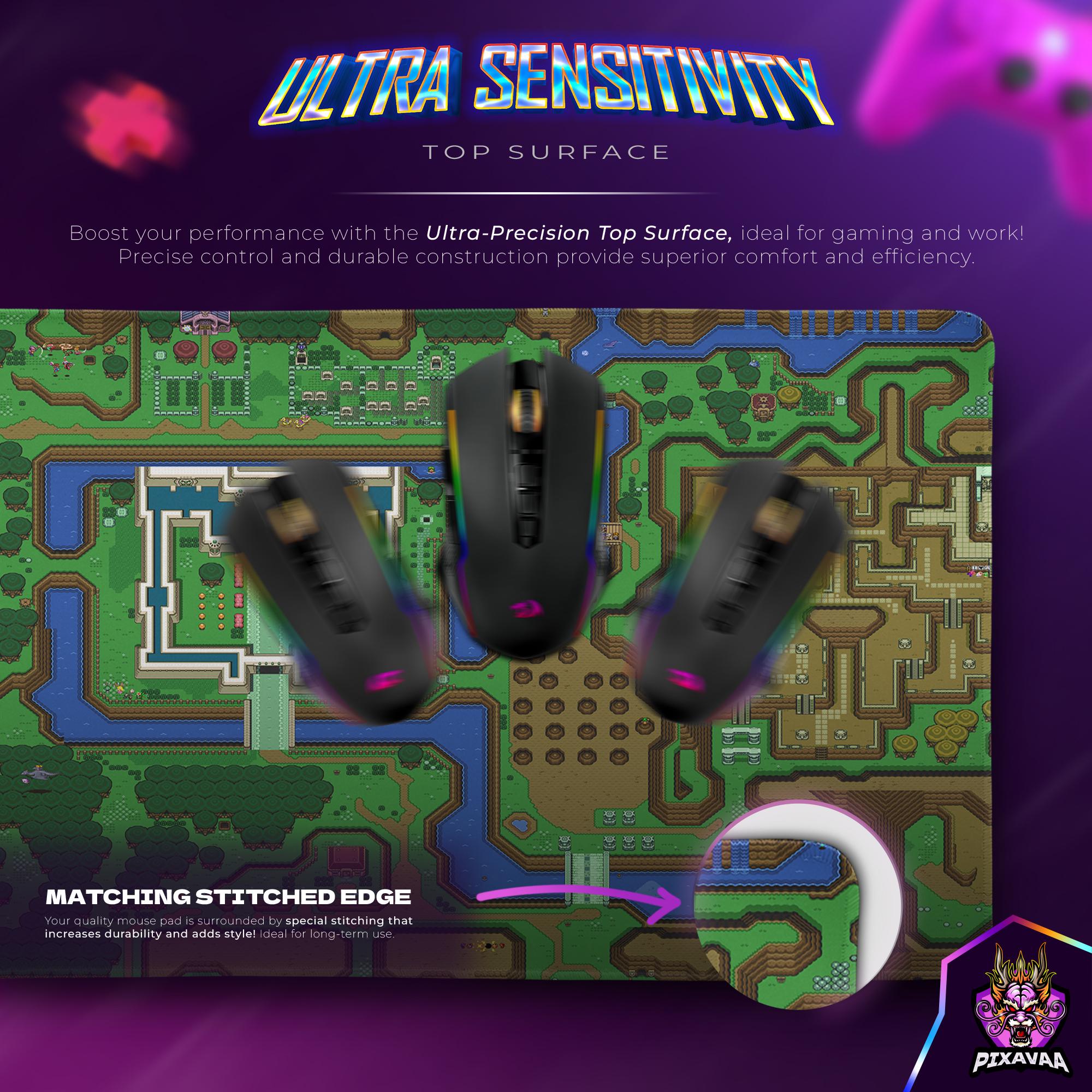 Legend of Zelda World Map Mouse Pad - Retro Overworld Gaming Mat ...