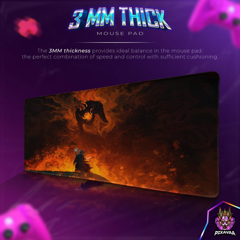Gandalf Vs Balrog Mouse Pad - Lord of the Rings Fire Battle Scene, LOTR ...