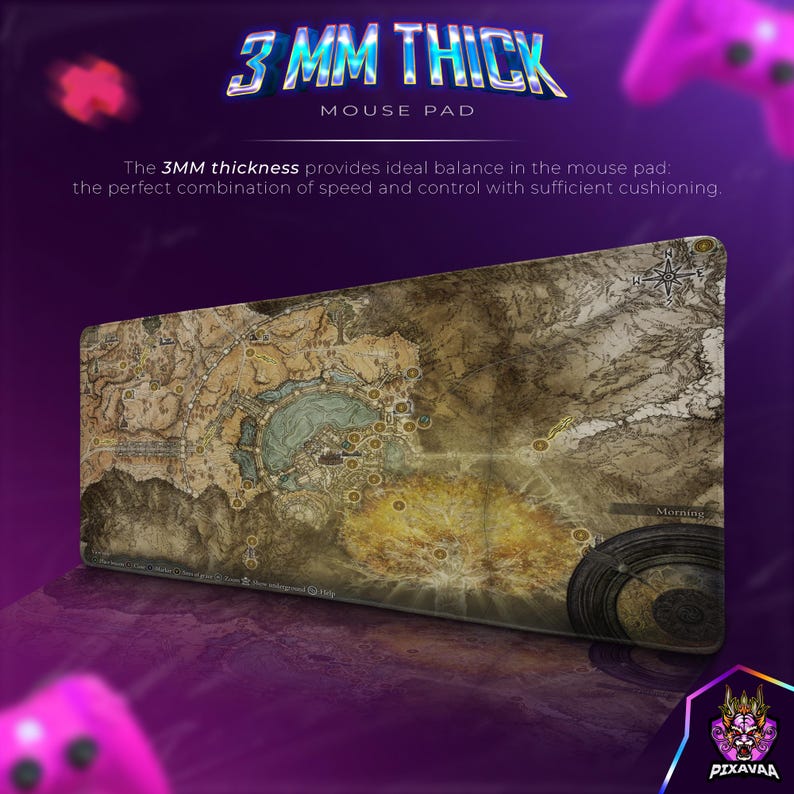 Elden Ring Erdtree Map Mouse Pad - Crumbling Farum Azula Gaming Desk ...