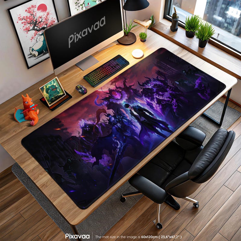 Dark Computer Desk Mat Anime - Etsy UK