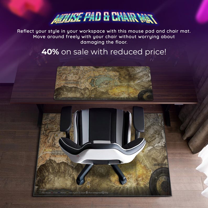 Elden Ring Erdtree Map Mouse Pad - Crumbling Farum Azula Gaming Desk ...