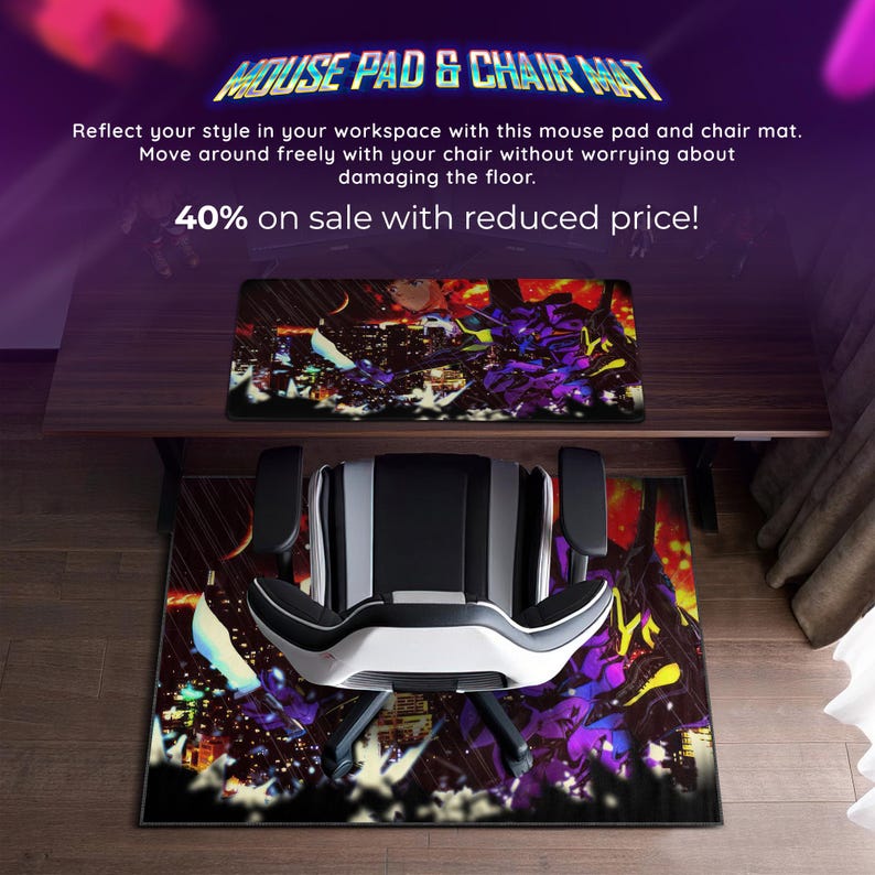 Eva Unit-01 & Shinji Mouse Pad - Fiery Tokyo-3 Neon Genesis Scene ...
