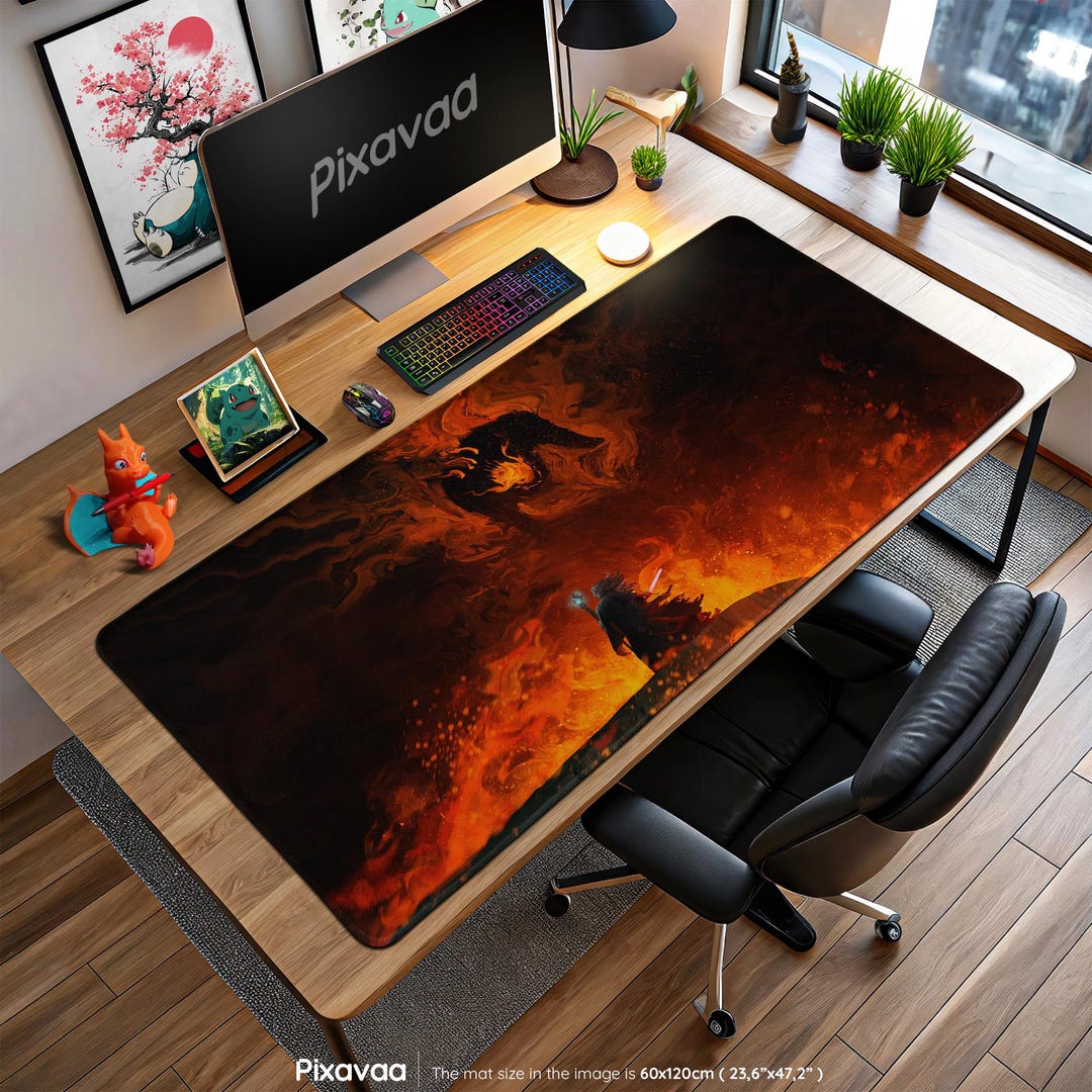 Gandalf Vs Balrog Mouse Pad - Lord of the Rings Fire Battle Scene, LOTR ...