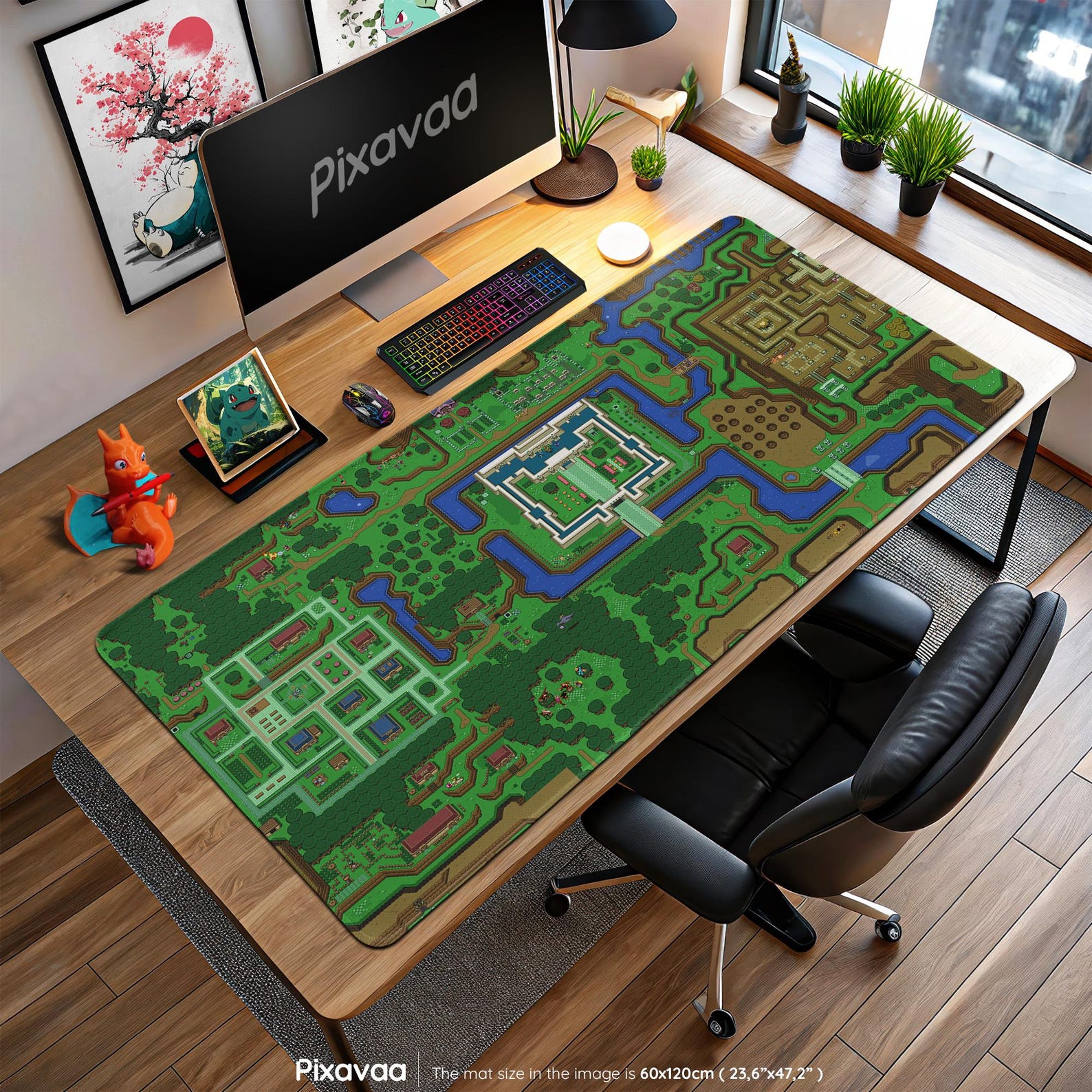 Legend of Zelda World Map Mouse Pad - Retro Overworld Gaming Mat ...
