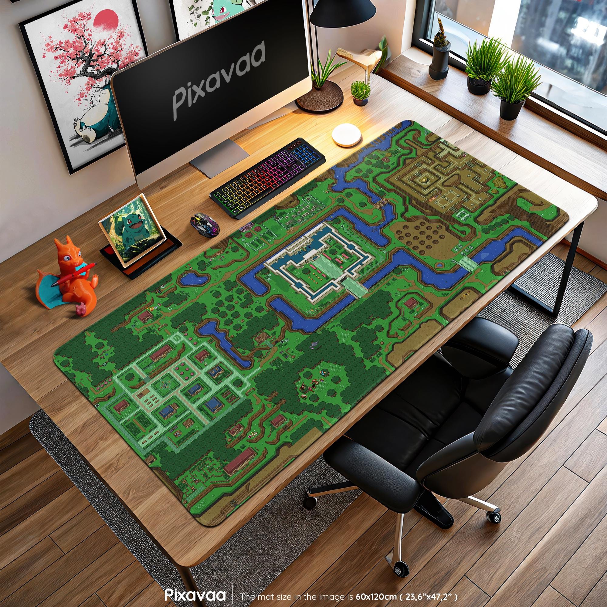 Legend of Zelda World Map Mouse Pad - Retro Overworld Gaming Mat ...