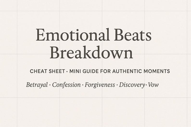 Emotional Beats Breakdown — Cheat Sheet Mini Guide - Etsy