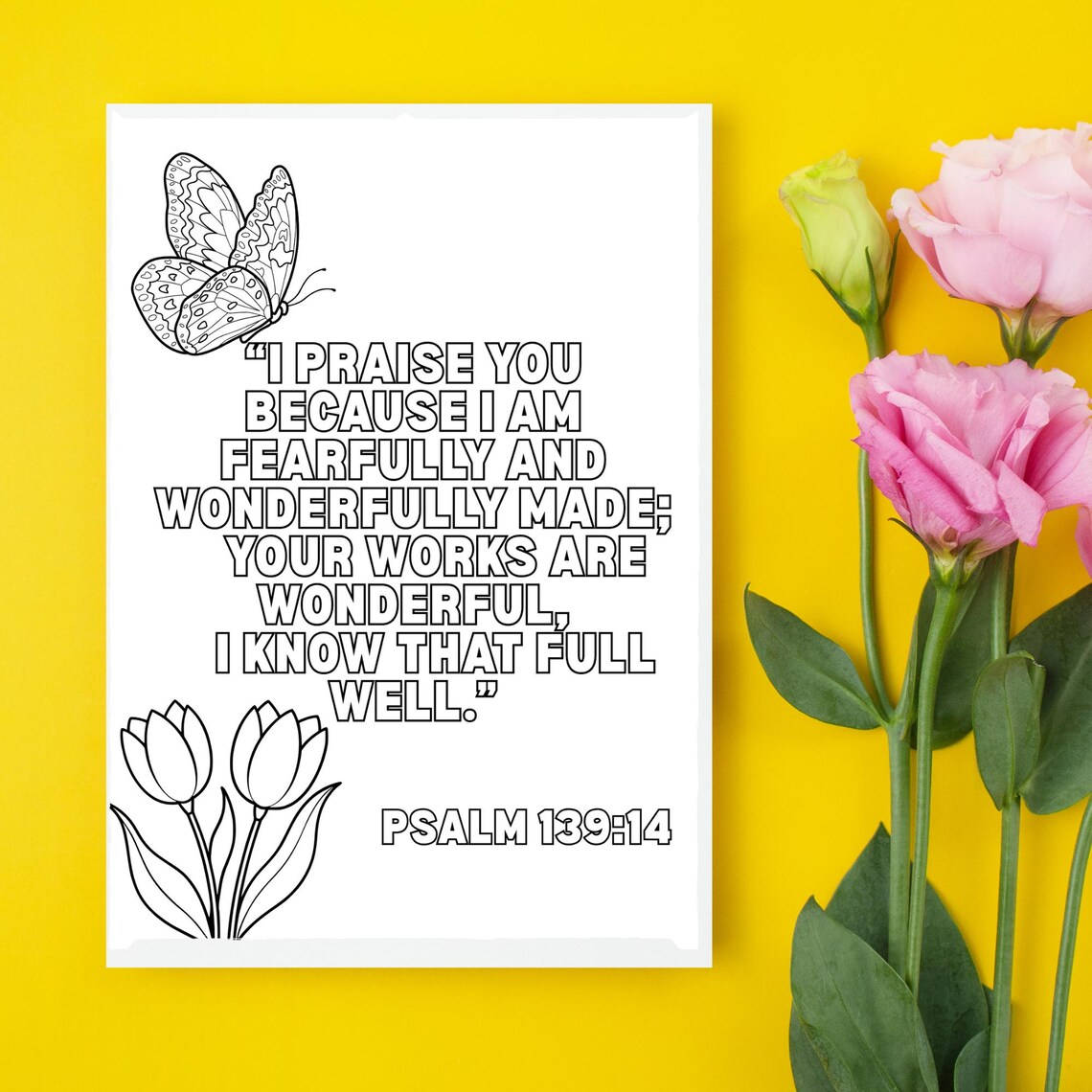 Psalm 139:14 Coloring Page | Fearfully and Wonderfully Made | Scripture ...