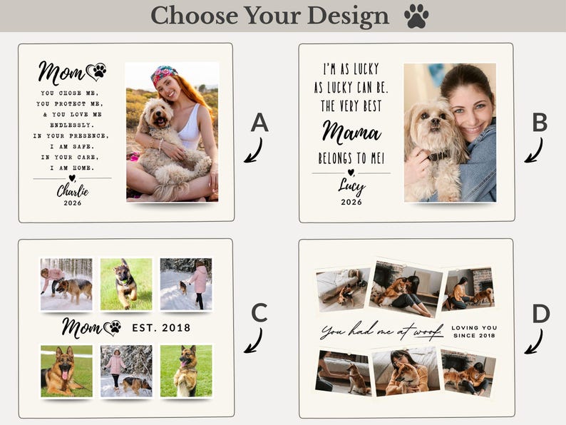 Personalized Dog Mama Picture Frame Keepsake Plaque, Christmas Gift for ...
