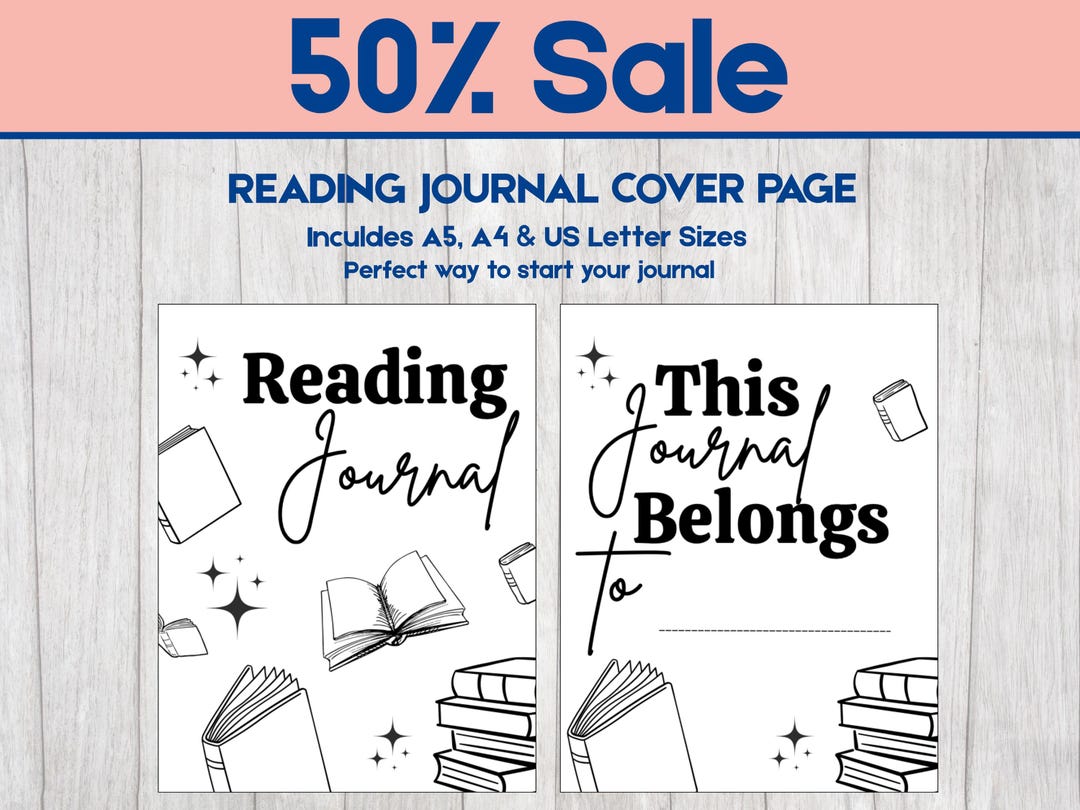Reading Journal Cover Page – Printable Book Journal Title Page ...
