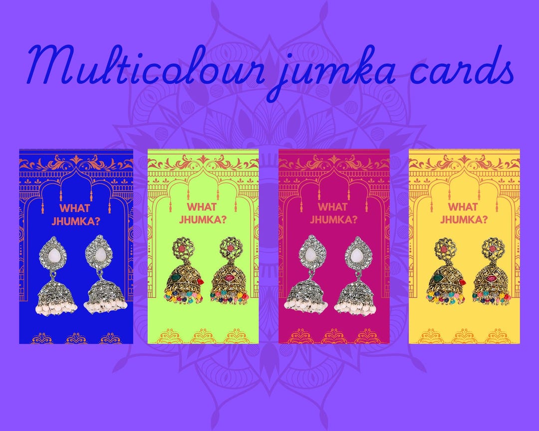 What Jumka Multicolour Favor Cards: Asian Mehndi Bazaar Decorations ...