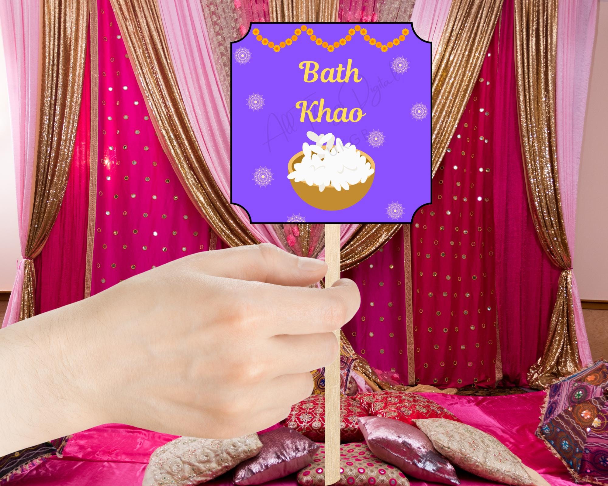 Bengali Wedding Photo Booth Props: Multicolour. Mehndi, Sangeet, Haldi ...