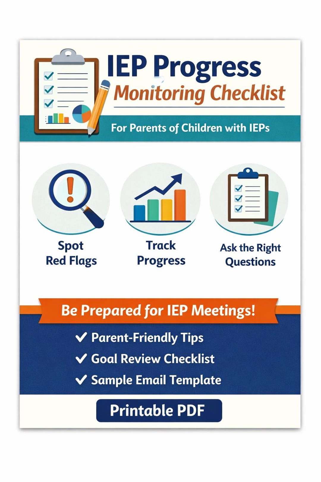 IEP Progress Monitoring Checklist for Parents | Special Education ...