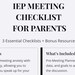 IEP Meeting Checklist for Parents | Prepare, Advocate, Follow up ...